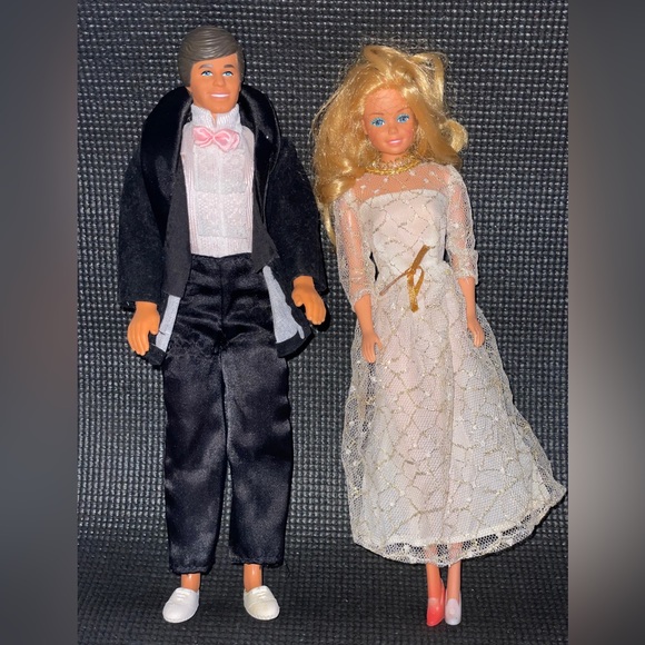 Mattel | Toys | Vintage Barbie And Ken Dolls With Formal Attire From ...